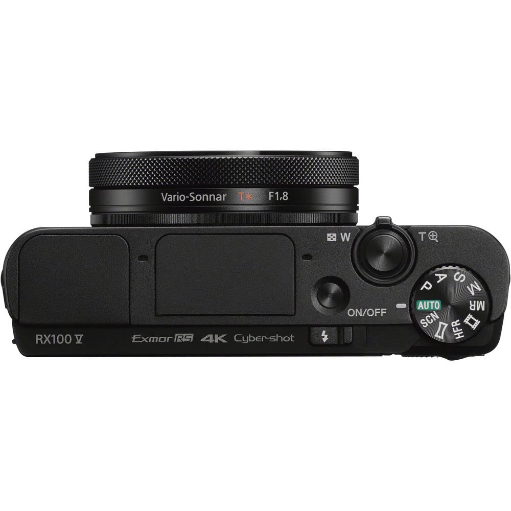 Sony Cyber-Shot DSC-RX100 VA Digital Camera (DSC-RX100M5A/B) + Case + 64GB Card + Card Reader + Flex Tripod + Memory Wallet + Cleaning Kit (Renewed)