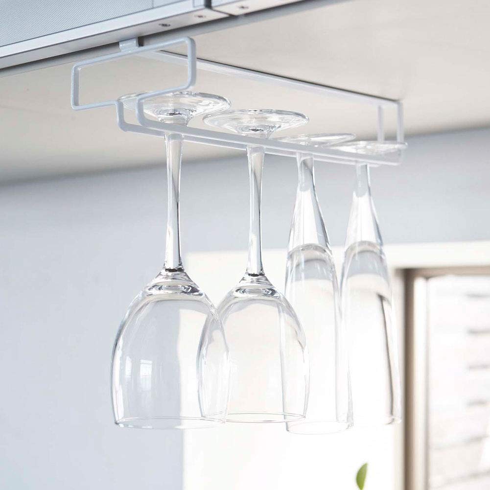 Yamazaki Home Tower Single Under Shelf Wine Glass Rack β Hanging Storage Holder