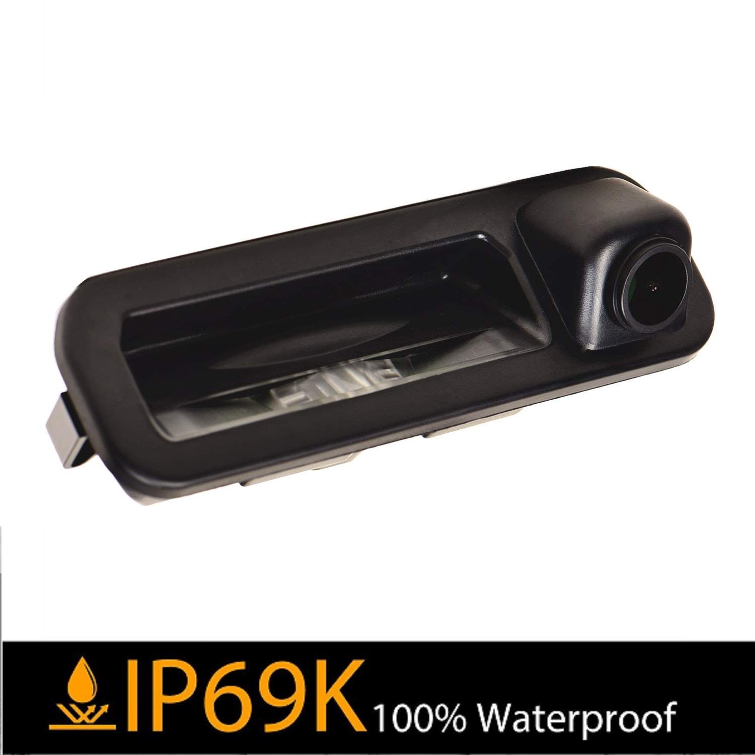 Rear Reversing Backup Camera Rearview Tailgate Handle Replacement Camera Night Vision Ip69k Waterproof for Ford Focus SE/Ford Focus ST/Ford Focus 2/Ford Focus 3/ Focus Turnier Mk3/ Escort