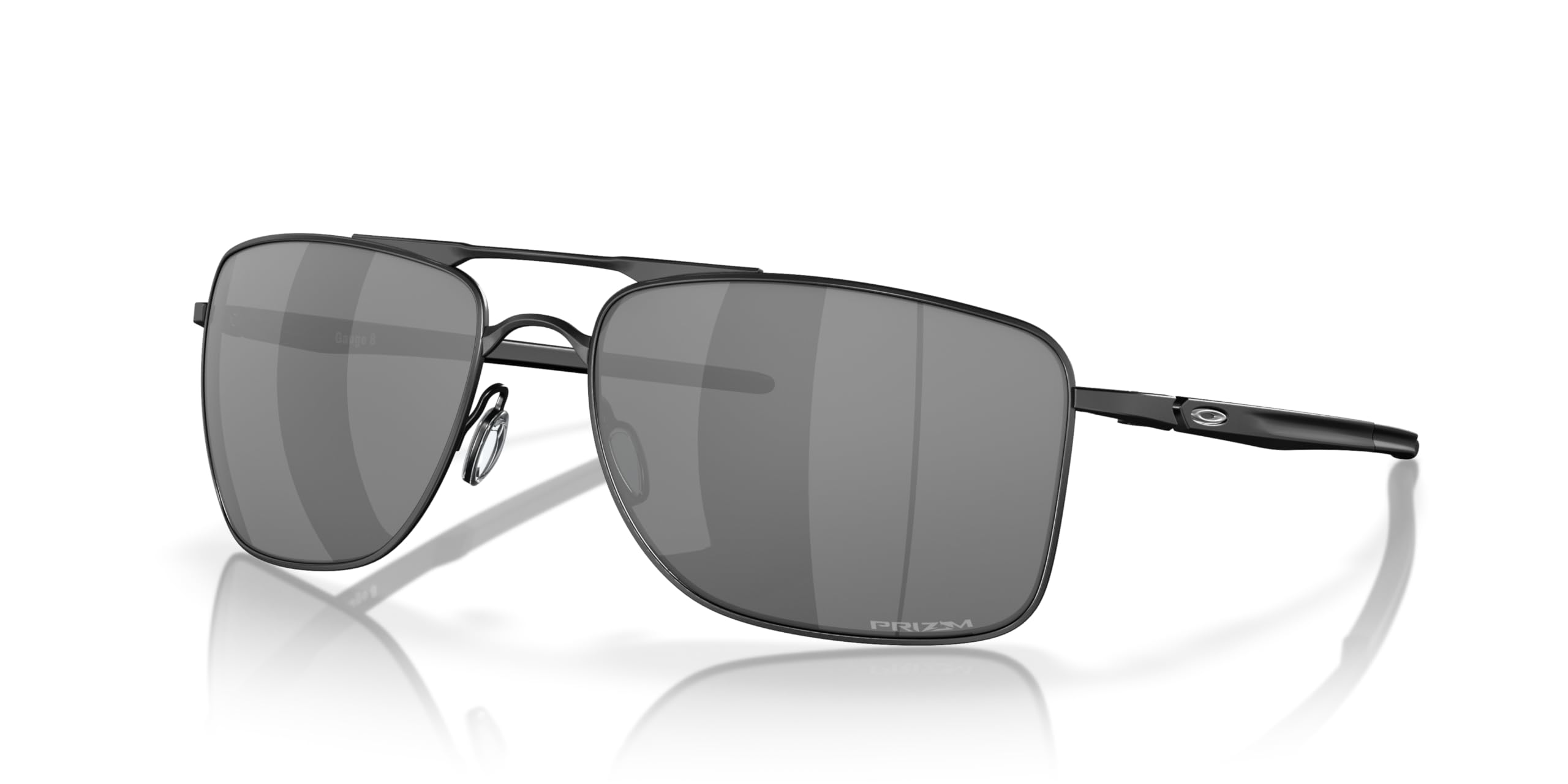 Oakley Men's OO4124 Gauge 8 Rectangular Sunglasses, Matte Black/Prizm Black Polarized, 57 mm