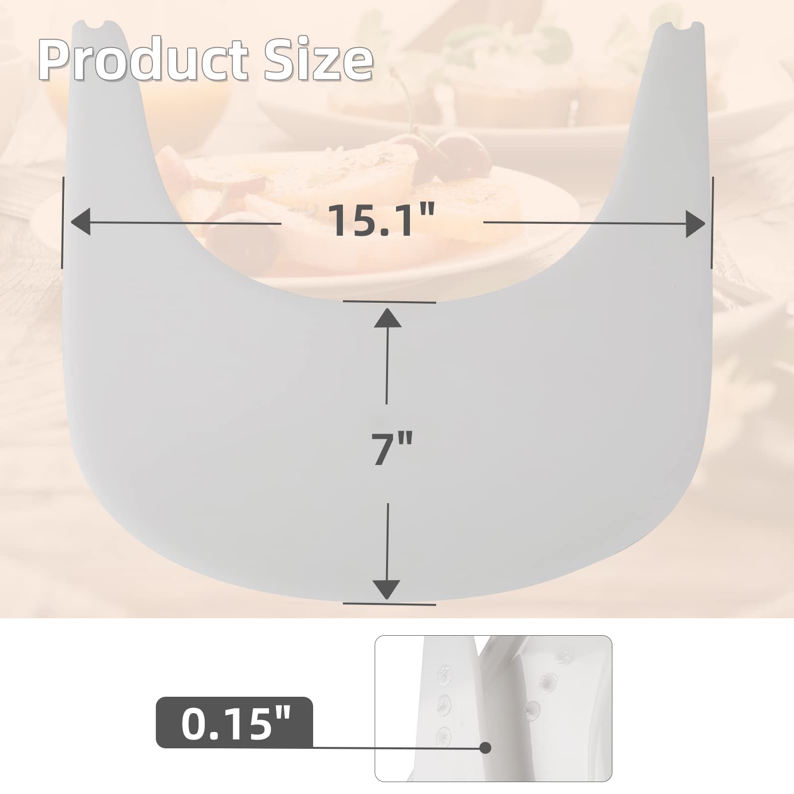 Smooth High Chair Hard Tray Mat Placemat for Stokke Tripp Trapp Chair - Solves Suction Plate Adhesion Issues with Sticky Dots