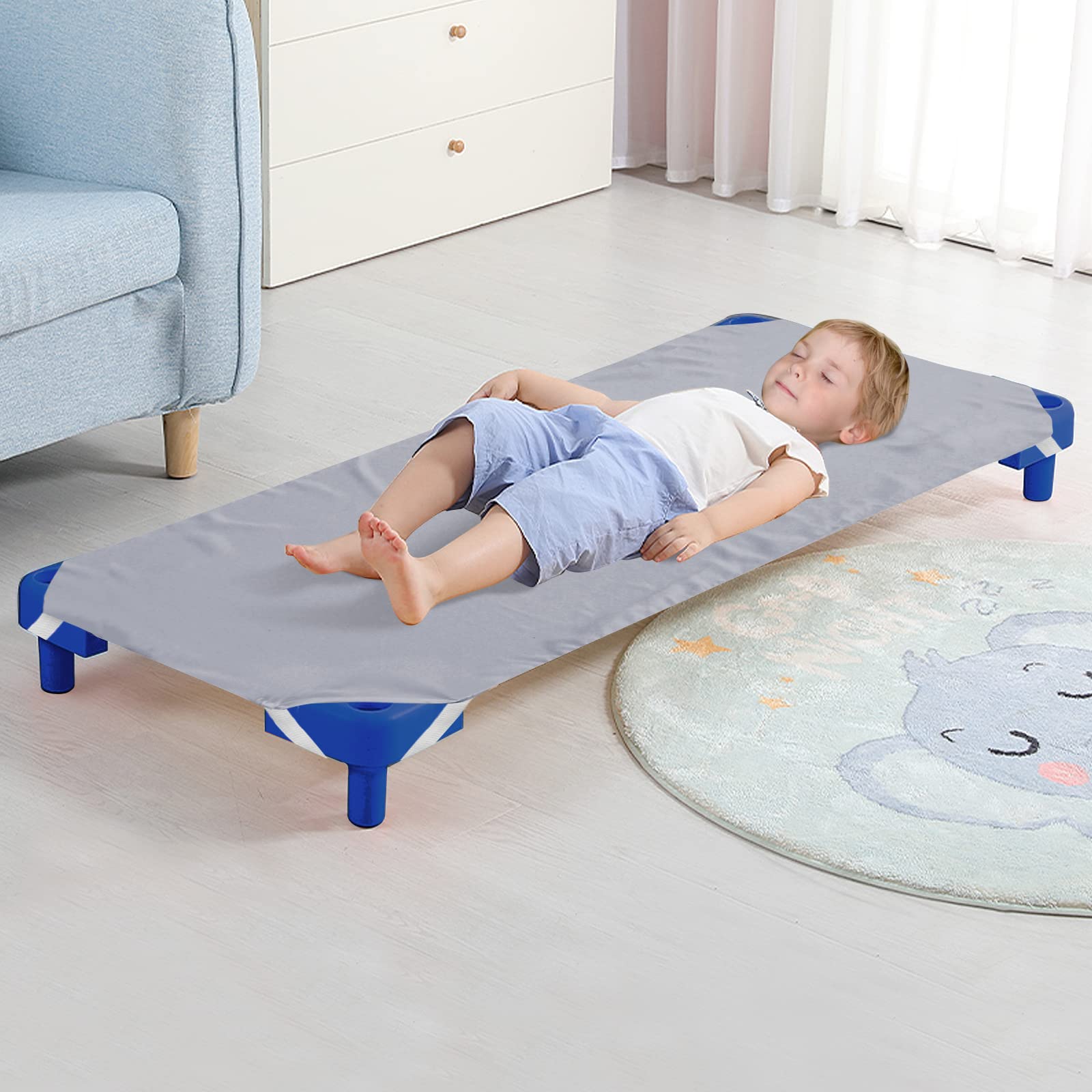 Standard Size Daycare/Pre-School Cot Sheet, Childrenās Naptime Cot Sheet, Grey, Breathable Microfiber Nap Sheet for Boys and Girls,23" x 51"