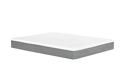 Primo International Lexis 10-Inch Gel Memory Foam Mattress, Queen, White/Grey