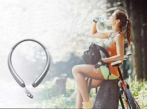 QT S Bluetooth Headset, Lightweight Retractable Neckband Noise Cancelling Stereo Neckband Wireless Headset Talk 6-7 Hours-May Have Minor Cosmetic
