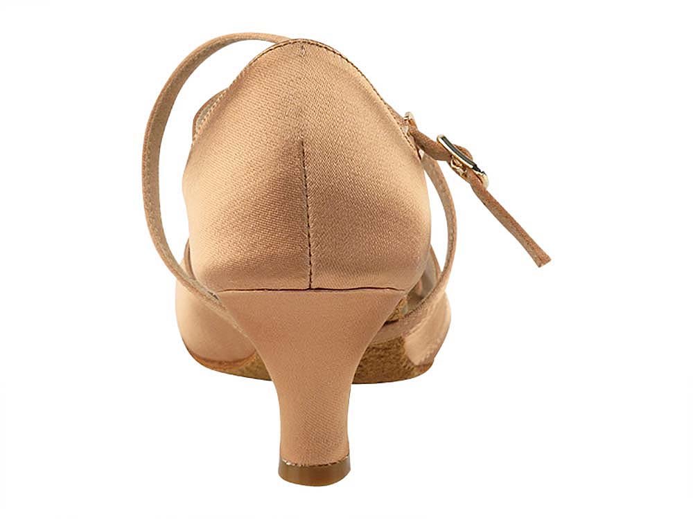 Women's Ballroom Dance Shoes Salsa Latin Practice Dance Shoes Silver Tan Satin S92307EB Comfortable - Very Fine 2" Heel 7.5 M US [Bundle of 5]