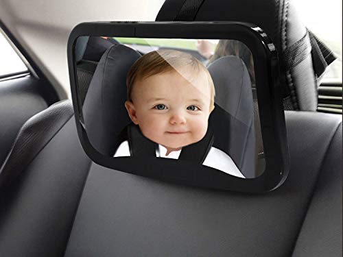 RRAS Rear Facing Infant Car Mirror | Easy to Install | Wide Crystal Clear View | Shatterproof
