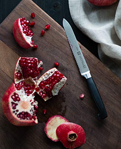 ZWILLING Four Star 5-inch Serrated Utility Knife, Black
