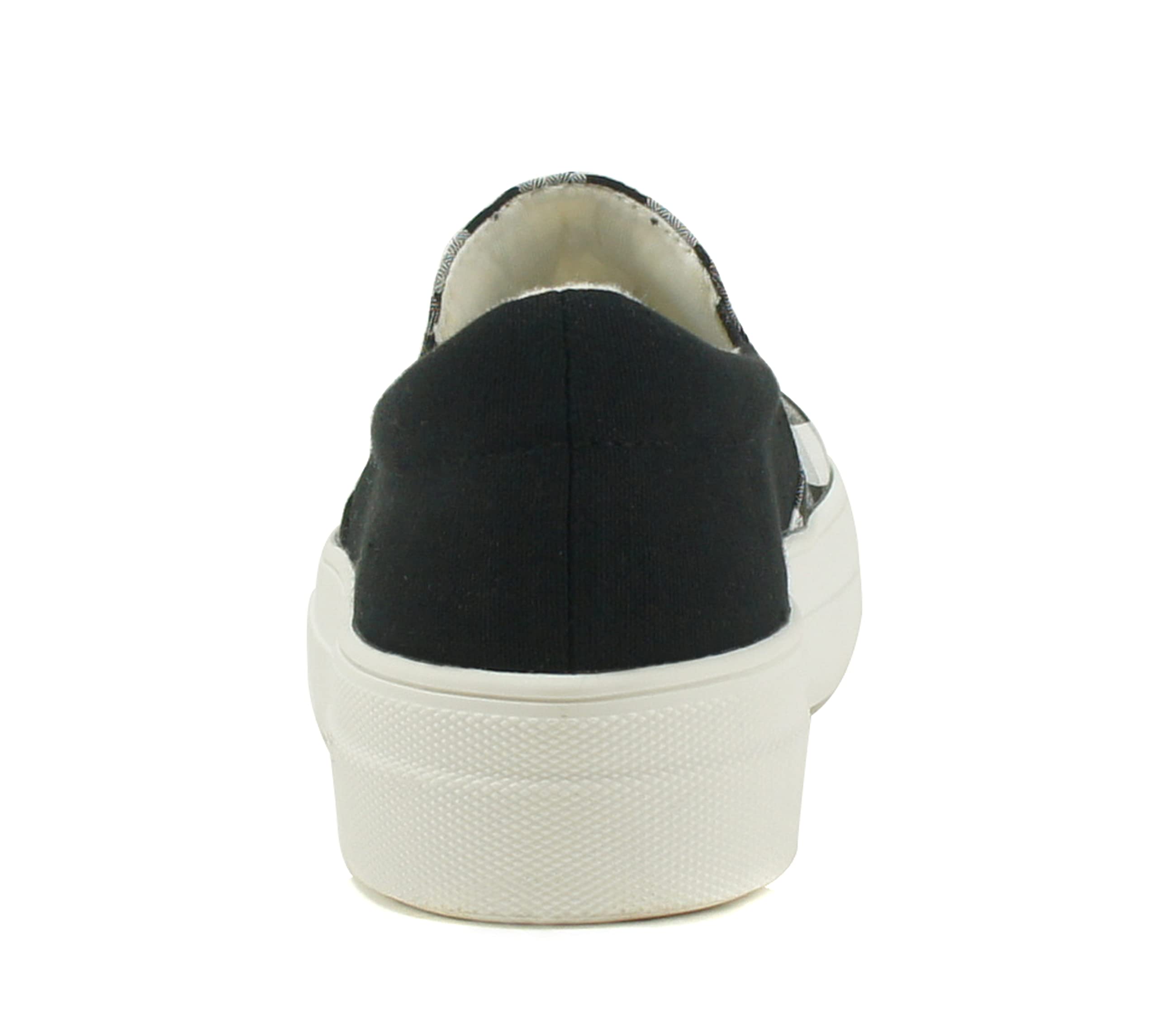 Soda TOPSHOE ave- Hike Platform Slip- On Sneaker w/Cushion Foam (8.5, Gingham Black, Numeric_8_Point_5)