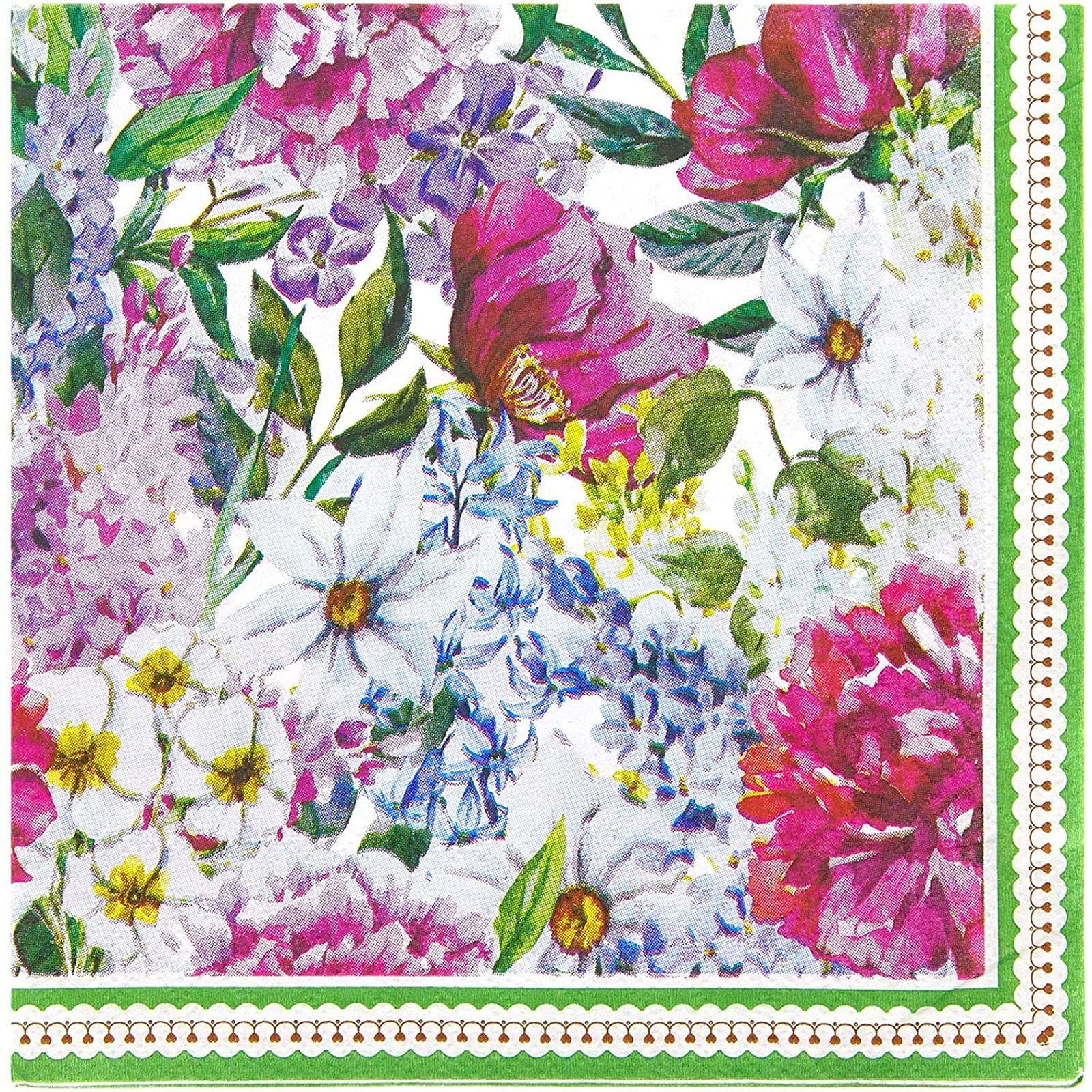 Sparkle and Bash Vintage Floral Paper Napkins for Baby Shower, Bridal Party (6.5 In, 150 Pack)