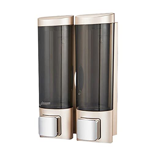 Soap Dispenser Manually Press The Foaming Bottle Wall-Mounted Soap Dispenser Shampoo Soap Dispenser Home Bathroom Double Head Small Capacity 200ml*2/7oz*2 Bathroom Soap Dispenser (Color : Gold)