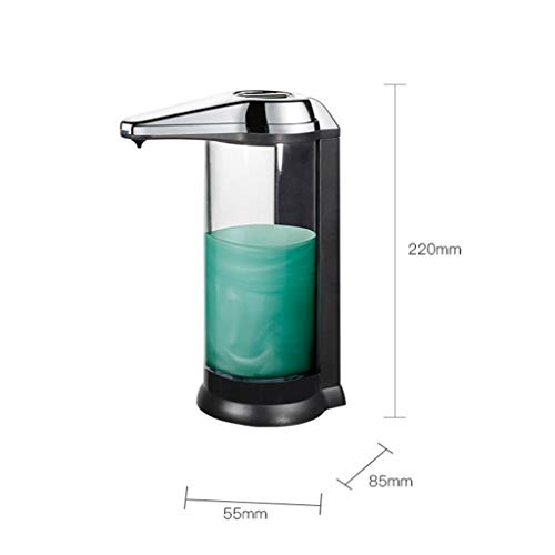 Soap Dispenser Creative Automatic Soap Dispenser Wall-Mounted Transparent Soap Dispenser ABS Kitchen Bathroom Emulsion Dispenser Bathroom Soap Dispenser (Color : Black)