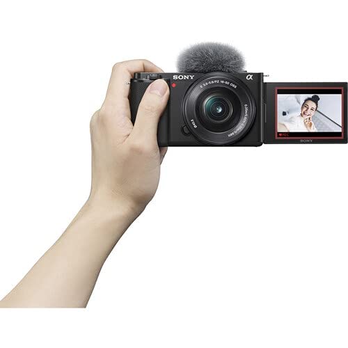 Sony Alpha ZV-E10 Mirrorless Camera Bundle with Advanced Accessories (Tripod, Backpack, 64GB SD Card, & More - 10 Items) Black (ILCZV-E10/B)