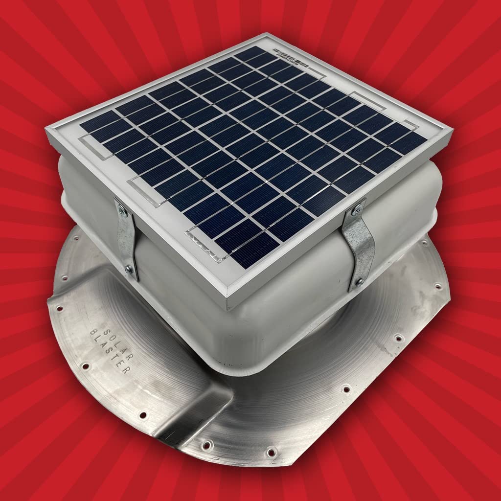 Solar Mega RoofBlaster for Conex Containers with 6.5" ribs (White) | Solar Roof Vent | Solar Roof Fan | Exhaust Fan