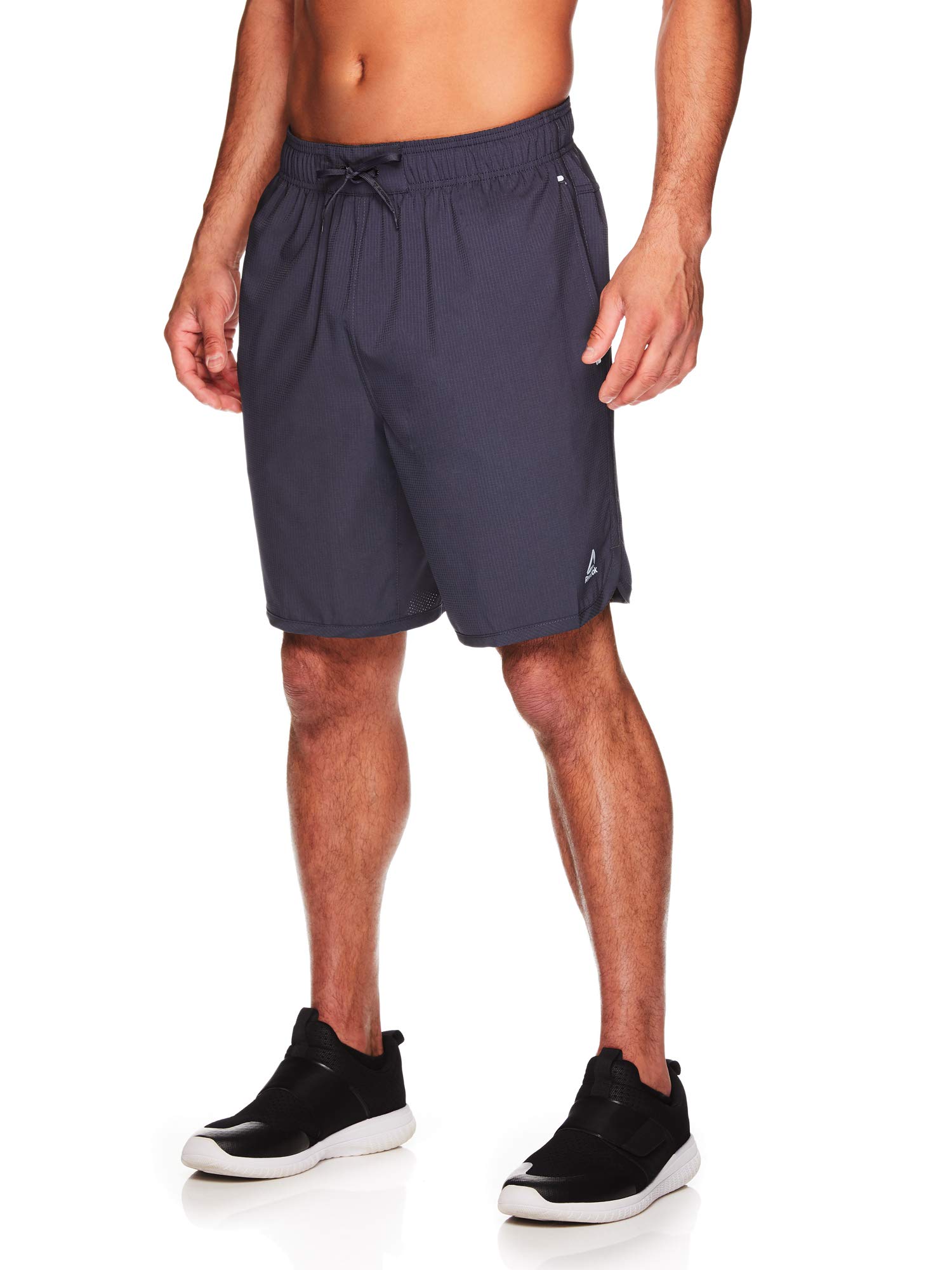 Reebok Men's Lightweight Workout Gym & Running Shorts w/Elastic Drawstring Waistband & Pockets - 9 Inch Inseam - Paceline Ebony, Large