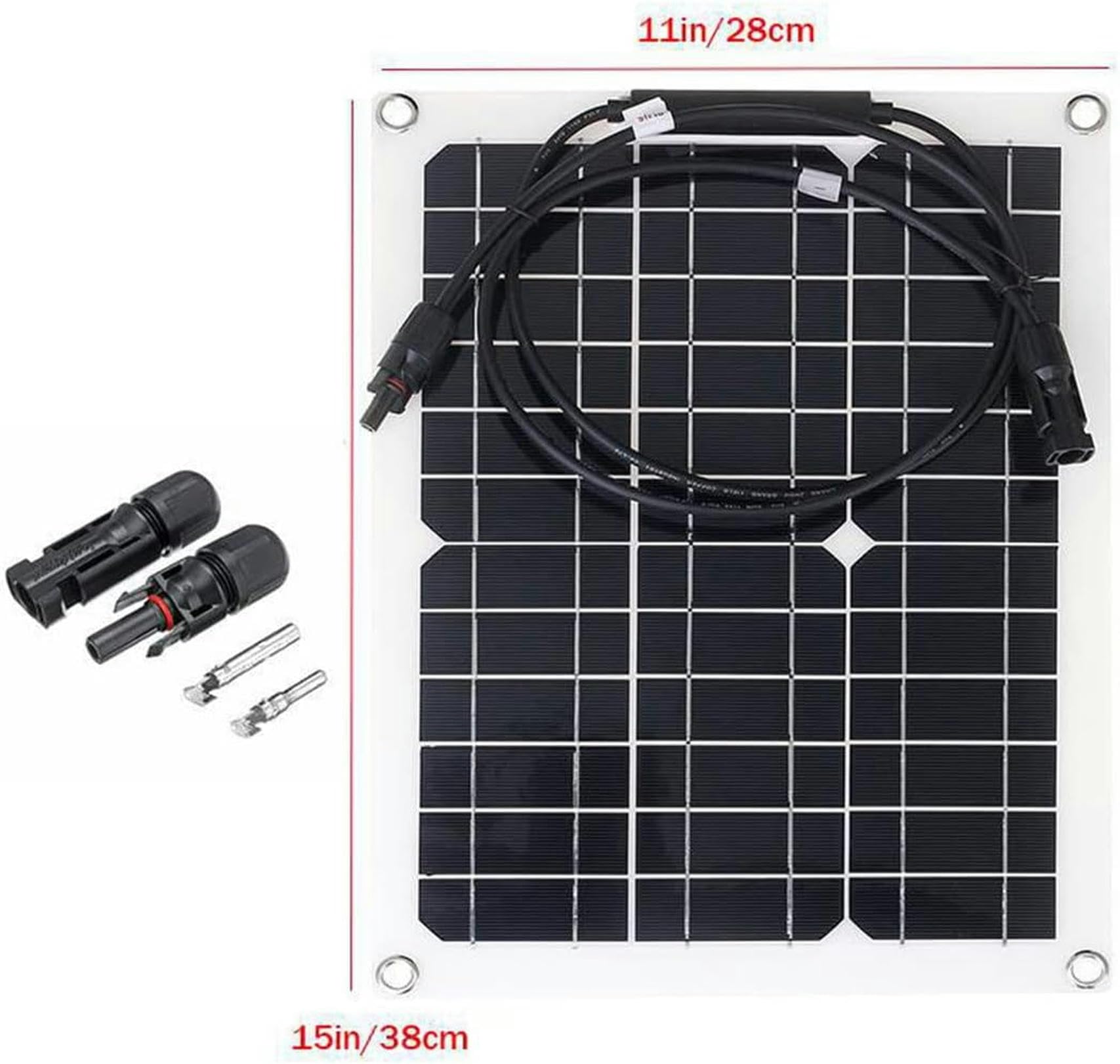 Solar Panel Kit,200W Solar Panel 18V Monocrystalline Semi Flexible Bendable Mono Panel 2 * 100W Off-Grid Systems with 20A Controller,for RV Camper Boats Roofs