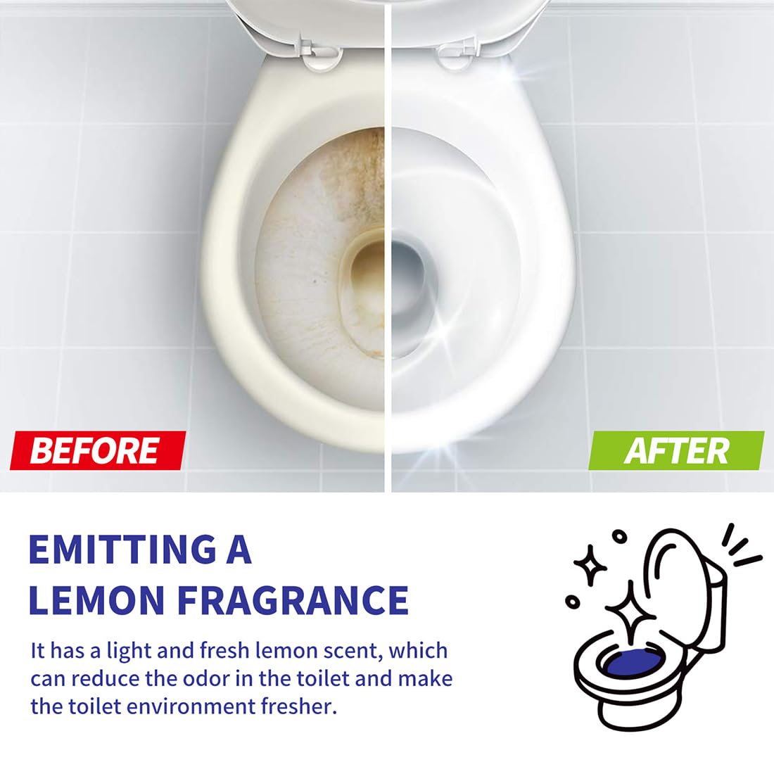 OEIEFE Automatic Powerful Foam Cleaner, Homebbc Foam Cleaner for Toilet, Foam Cleaner Active Dissolution Toilet, Toilet Cleaning Tablets for Automatic Stain Removal (2Box)