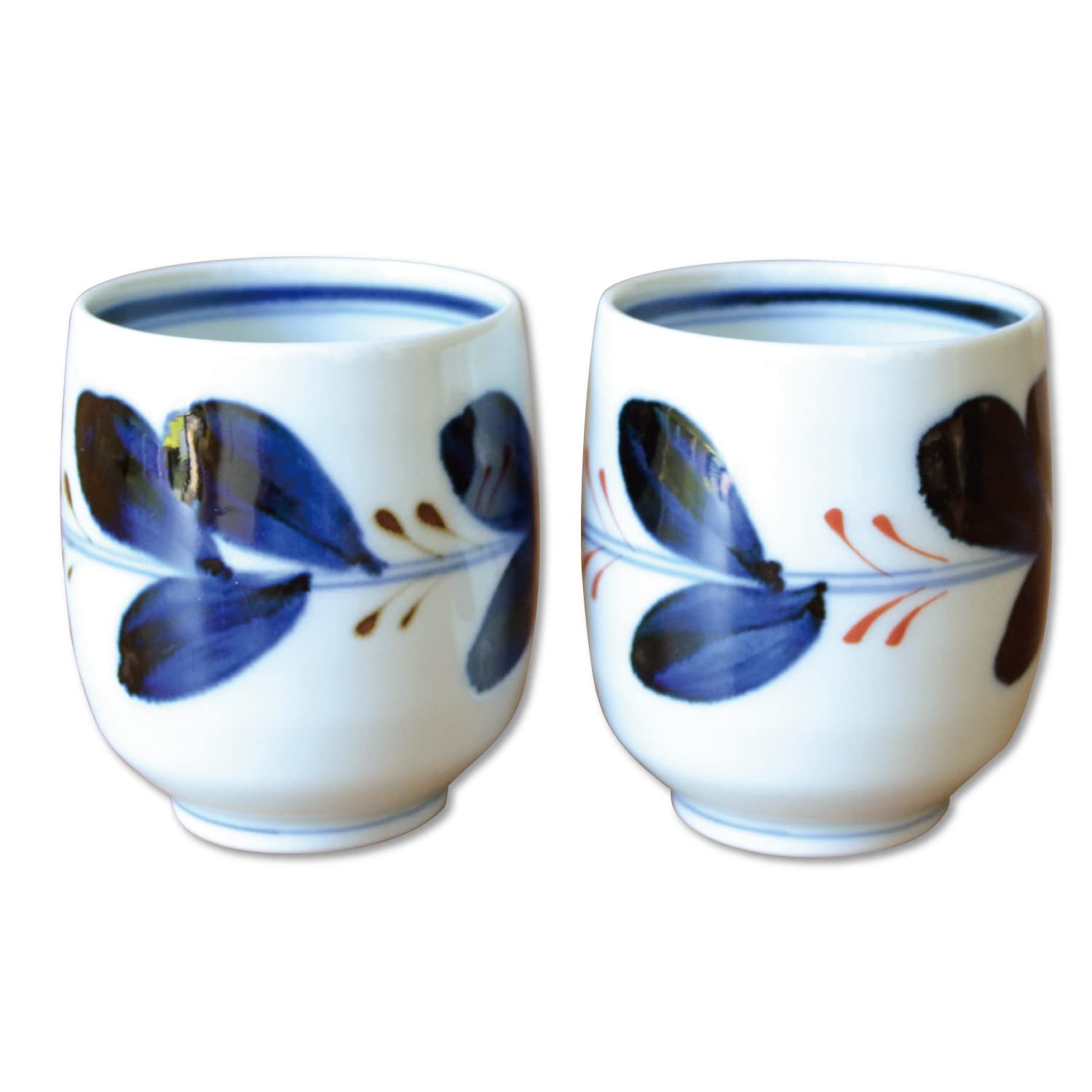 ęē°ē¼ćććć®åøå “ Japanese Yunomi Tea Cup set of 2 Arita Imari ware Made in Japan Zen Leaf