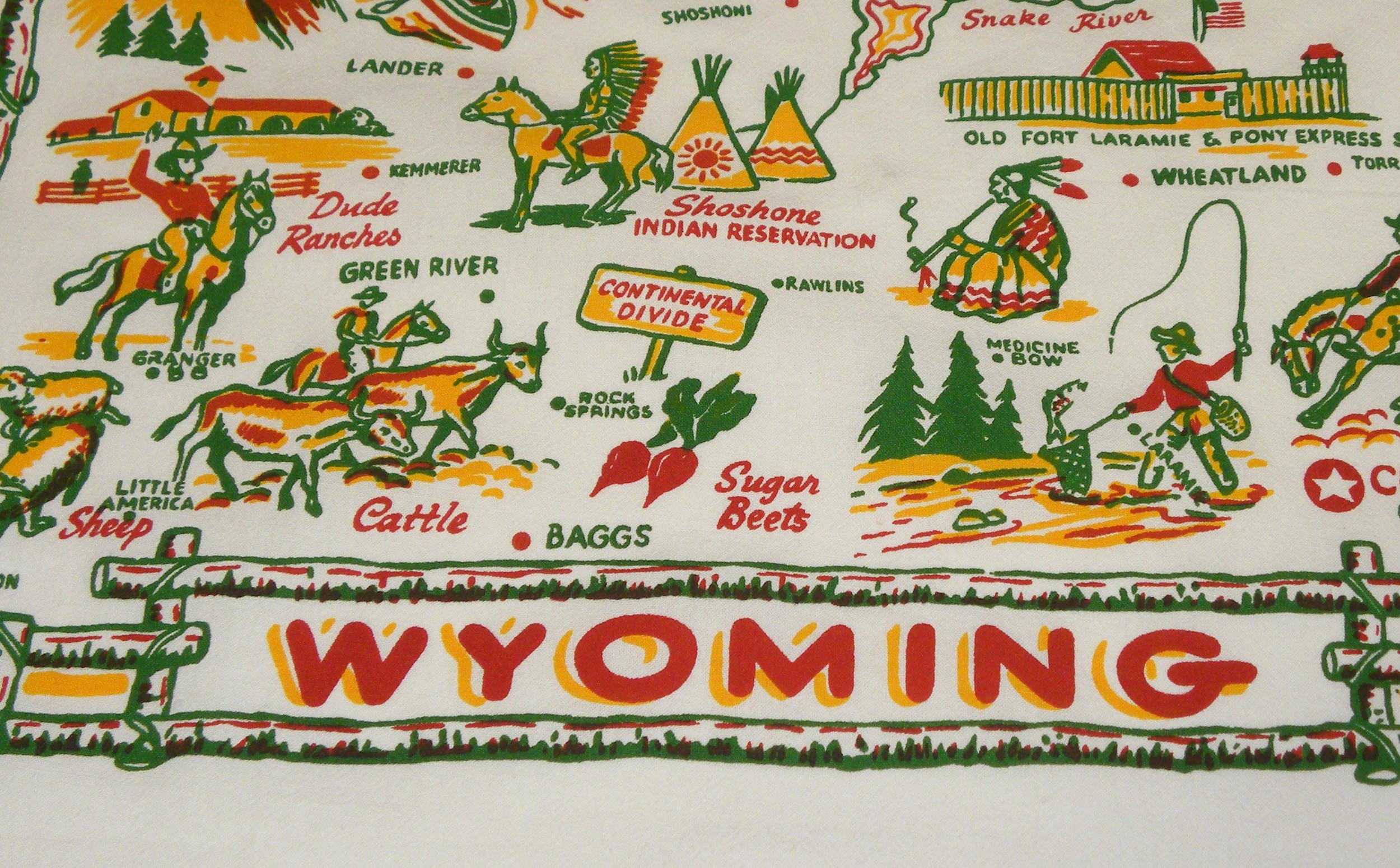 The Red & White Kitchen Co. Wyoming State Souvenir Dish Towel