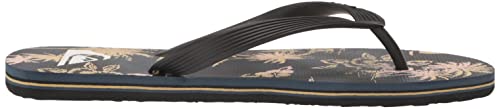 Quiksilver Men's Molokai Air Flow 3 Point Flip Flop Sandal, Black/Grey/Black, 10