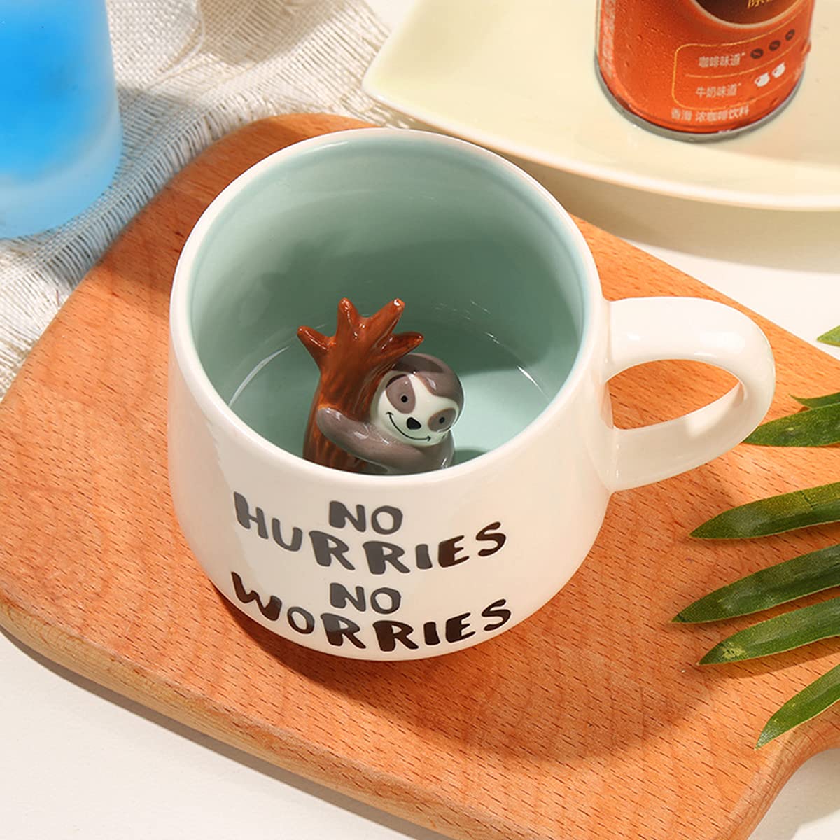 TechoEcho Cute 3D Sloth Coffee Mug,Animal Inside Design Suitable for Christmas/Birthday Gift,Cute Cup for Kids ,Housewarming Surprise Present For Friends,Home/Office/Mood Decoration.(Sloth)