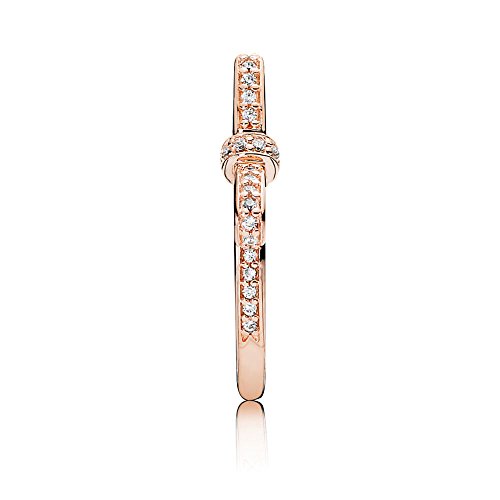 Pandora Jewelry Classic Bow Cubic Zirconia Ring in Rose, Size 5