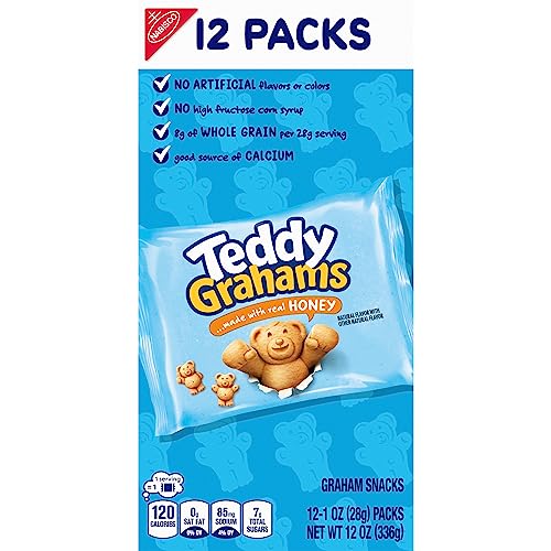 Teddy Grahams Honey Graham Snacks, 48 Total Snack Packs (4 Boxes)