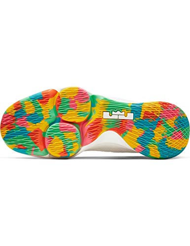 Nike Men's Lebron Witness IV Basketball Shoes, White/Multi-color, 8.5