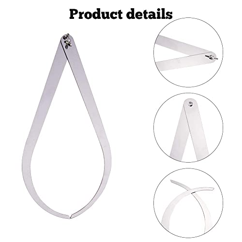 Watris Veiyi 10inch Clay Caliper Tool, Stainless Steel Caliper Clay, Measuring Pottery Tool, Bent Leg Stainless Steel Caliper, Inside Outside Caliper, Sculpture Ceramic Tool for Carving Modeling