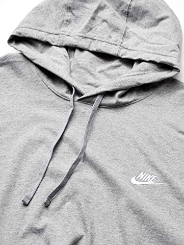 Nike Men's Sportswear Club Jersey Pullover Hoodie, Fleece Hoodies for Men, Dark Grey Heather/White, XL