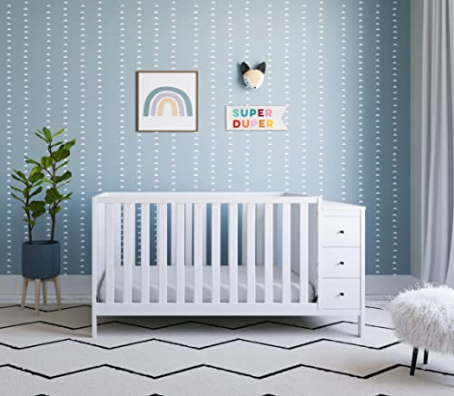 STORKCRAFT Malibu Customizable Convertible Crib (White) – GREENGUARD Gold Certified, Crib with Storage Drawers, Converts to Toddler Bed, Fits Standard Full-Size Crib Mattress