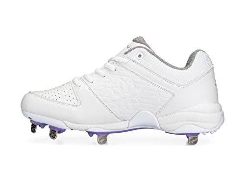 RIP-IT Women's Diamond Metal Softball Cleats - Softball Shoes for Women - White - Size 11