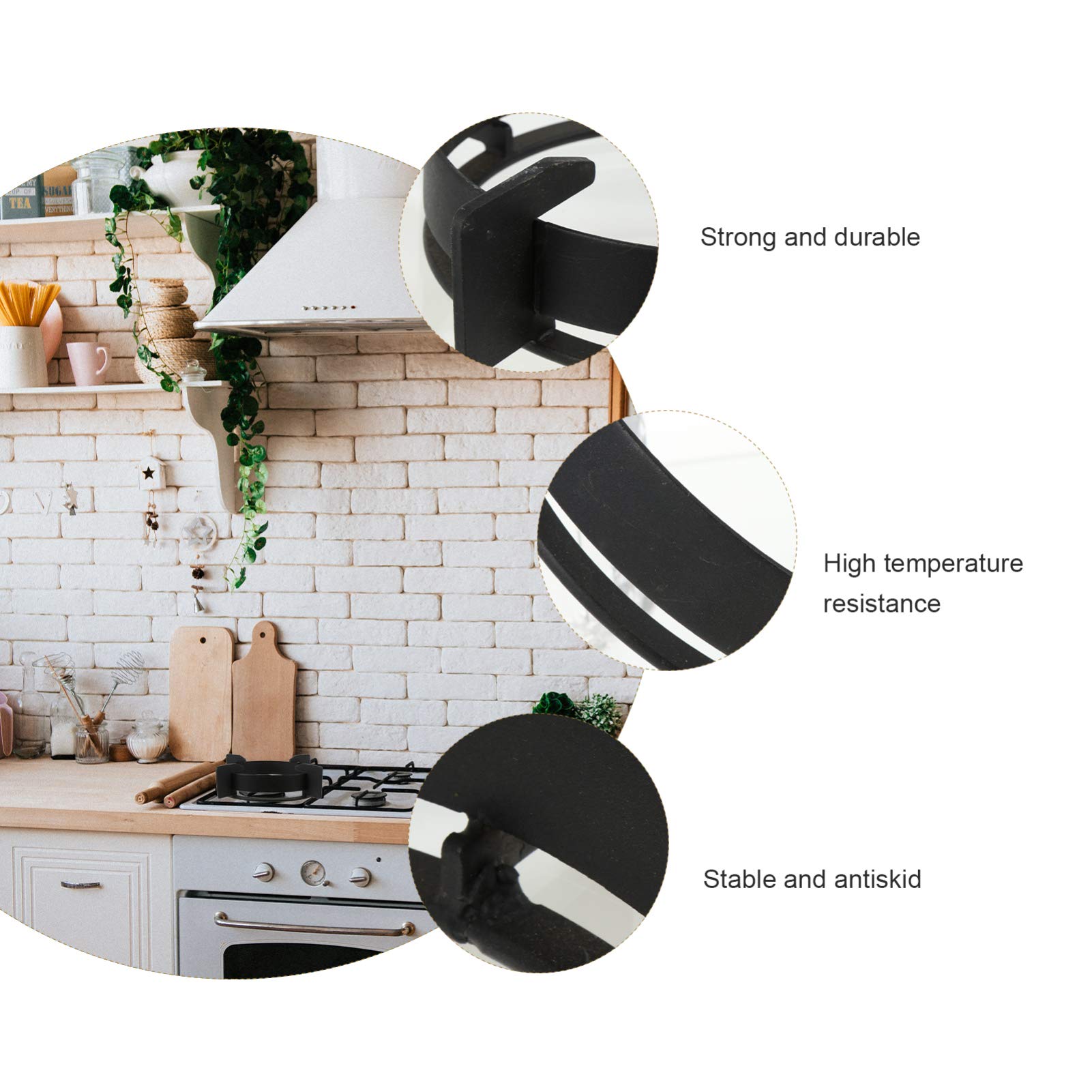 SOLUSTRE Metal Brackets Gas Stove Wok Holder Rack Cast Iron Wok Ring Milk Pot Non- Slip Wok Support for Home Kitchen Cookware Stove E1 Metal Stand