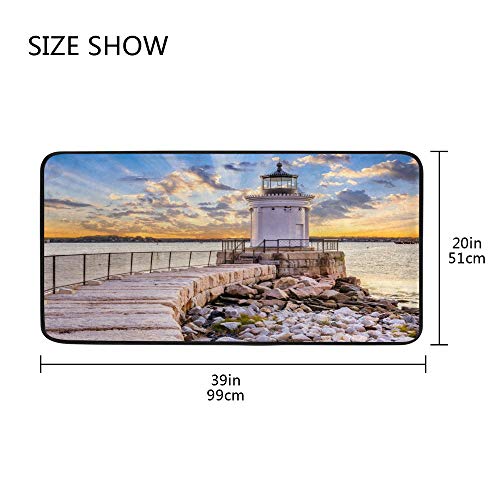 ZHIMI Kitchen Rug Anti Fatigue Portland Breakwater Light Kitchen Floor Mat Standing Runner Long Carpet Non-Slip Laundry Rug Rectangle Entryway Mat 39 x 20 Inch