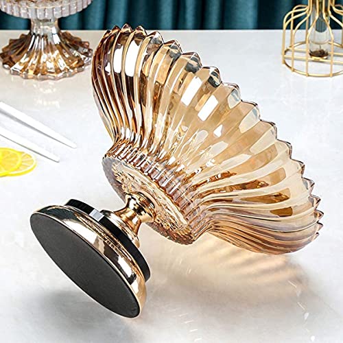 zhouye Durable Crystal Glass Fruit Bowl European Style Light Luxury Fruit Tray 12in/31cm, for Living Room Tea Table Wedding Decoration