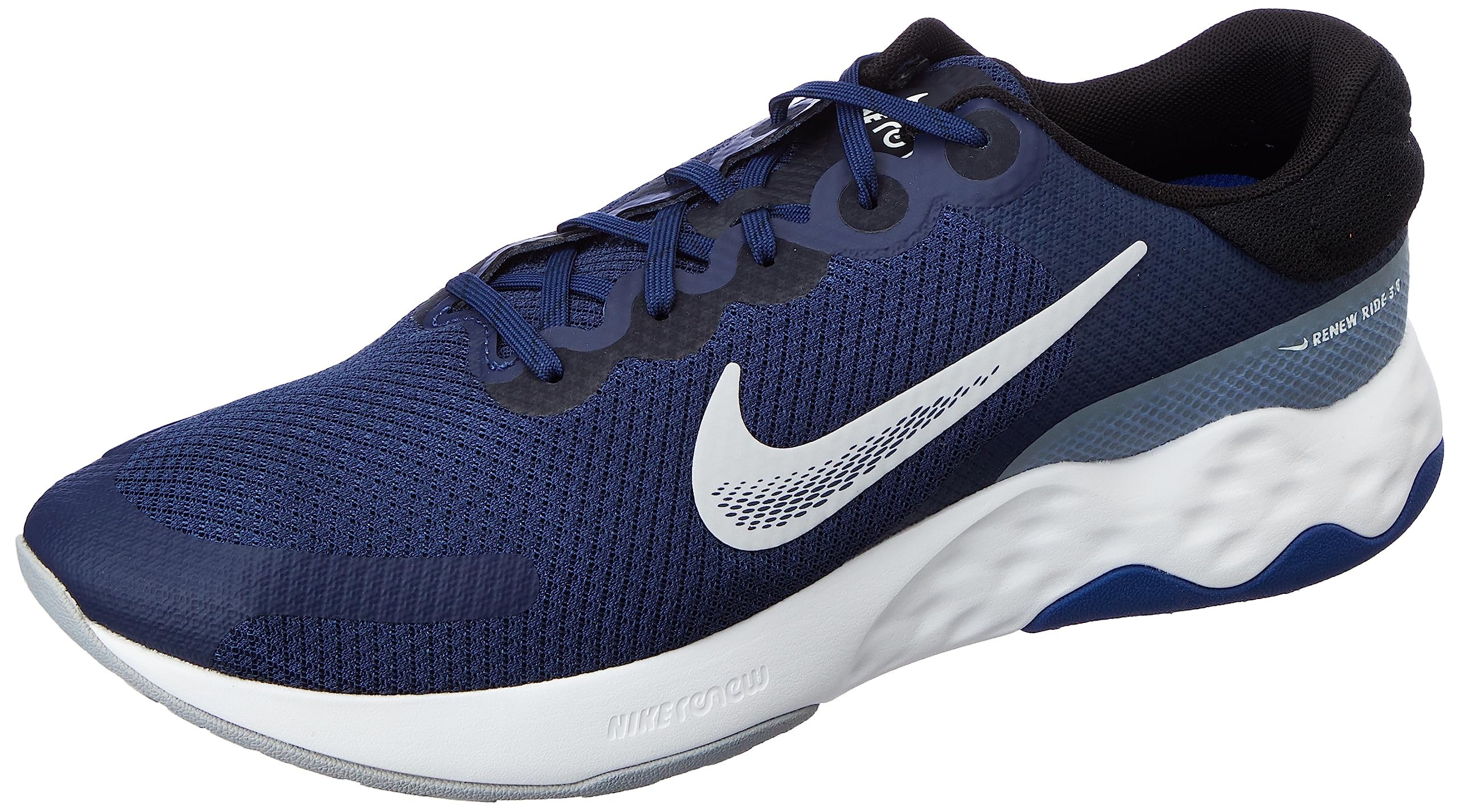Nike Mens Renew Ride 3 Running Shoe, Midnight Navy/Wolf Grey-Black, 11 UK (12 US)