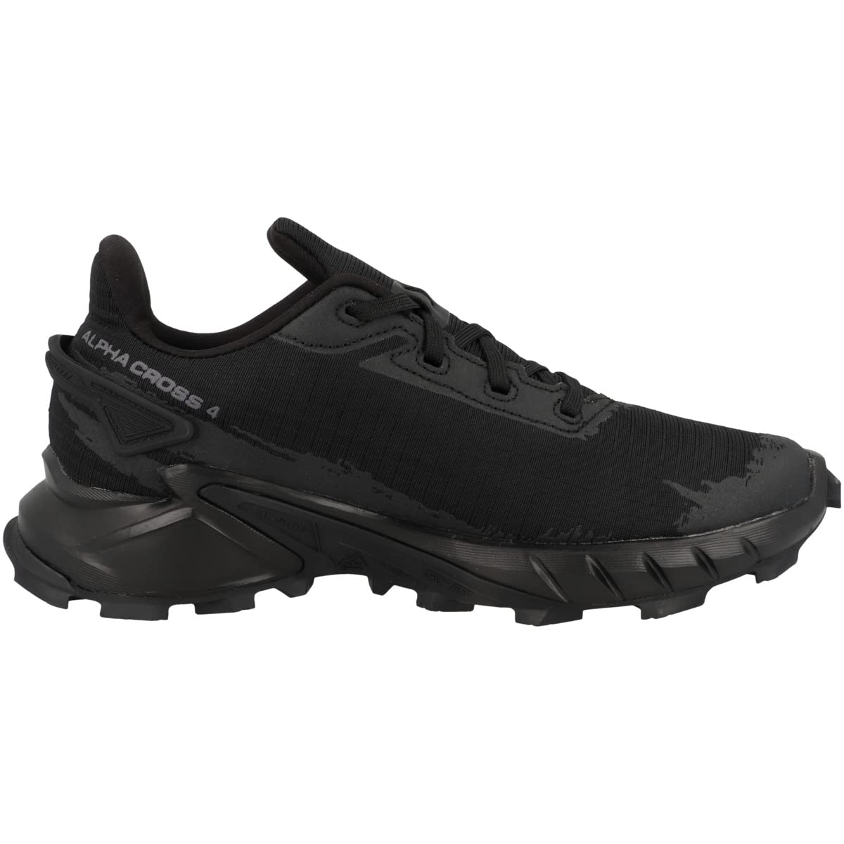 Salomon Women's ALPHACROSS 4 W Hiking Shoe, Black/Black/Black, 8.5