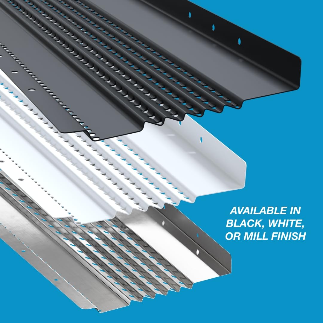 Raptor Gutter Guard – 48 FT. (Nominal) Black All-Aluminum Gutter Guard Kit with Screws Included. Fits 6 in. Gutters. DIY-Friendly. (6 in. x 47.625 in.)