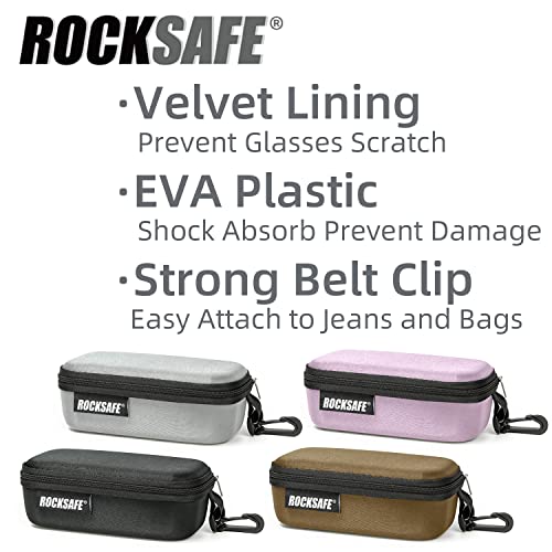 ROCKSAFE Safety Glasses Case, Large EVA Eyeware Protection Storage, with Reinforced Belt Clip [Pack of 2]