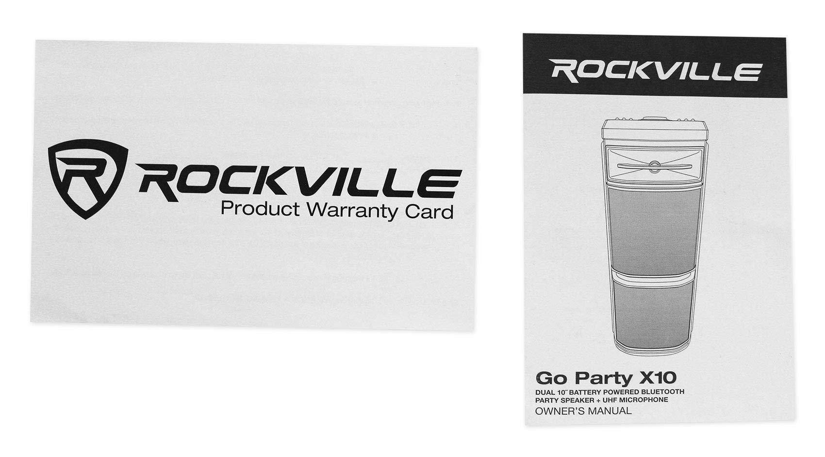 Rockville Go Party X10 Dual 10" Rechargeable Karaoke Machine System + (3) Mics