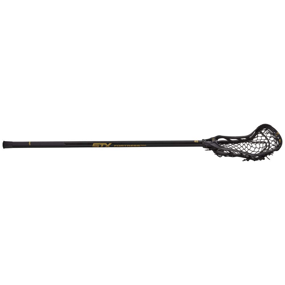 STX Lacrosse Fortress 700 Complete Stick with Crux Mesh Pro Pocket, Black