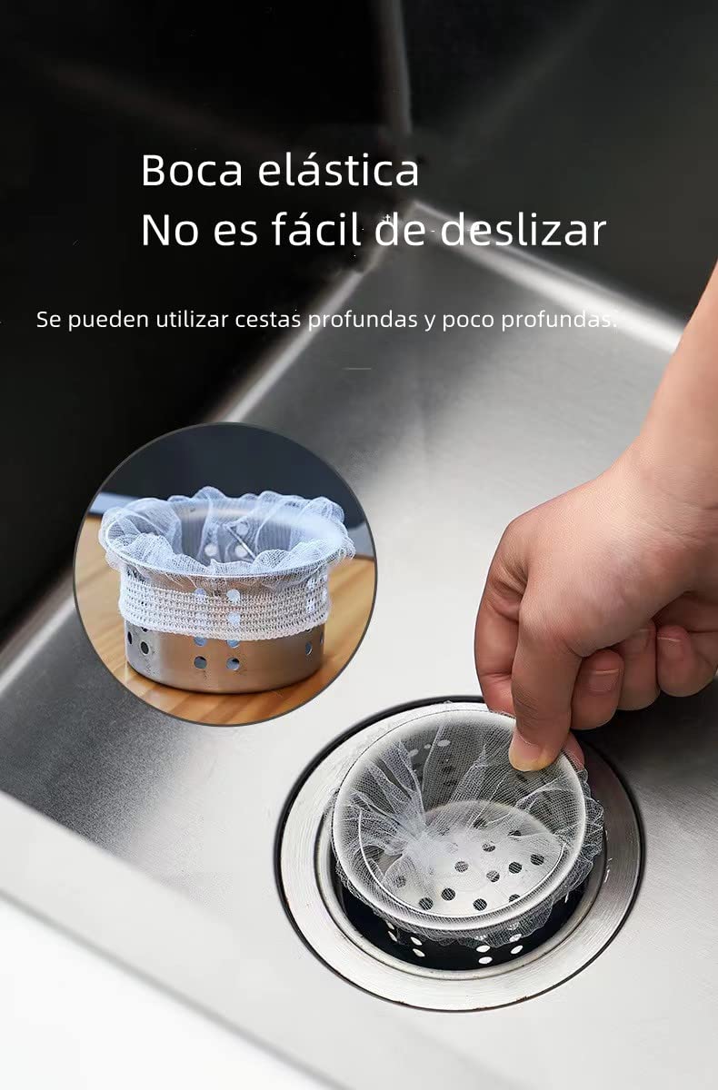WEIYSHIGSH Kitchen Sink Strainer Mesh Bag- 200PCS Disposable mesh Sink Strainer Bags - Sink Drain Strainer - Suitable for Most Sizes of Kitchen Drainage Basket