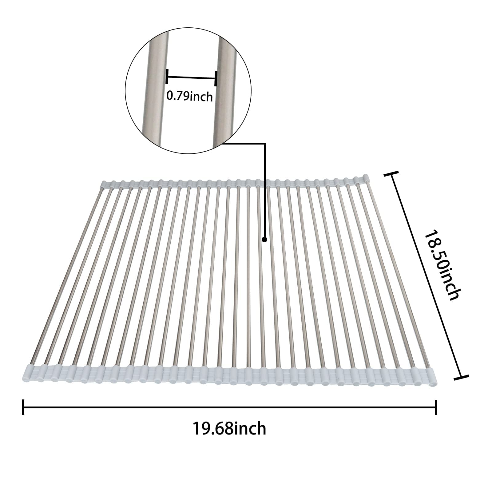 YAHAFI Roll Up Dish Drying Rack - Expandable Kitchen Accessories,Sink Protectors for Kitchen Sink Dish Racks - for Kitchen Counter,Kitchen Rack, 14.6inch(L 19.7inch(W)