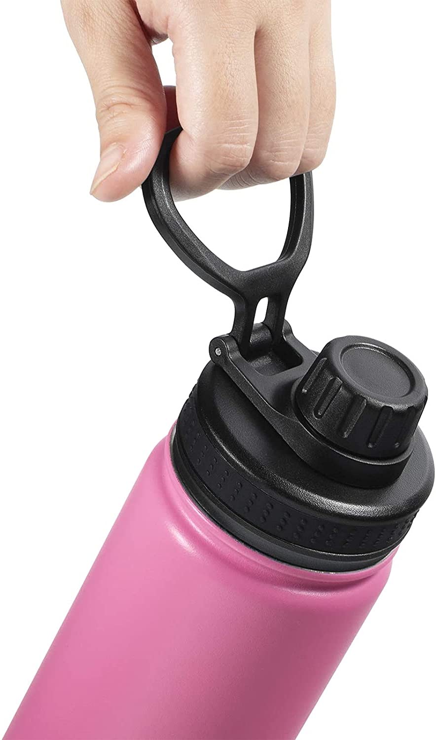 Spout Lid Compatible with Hydro Flask Wide Mouth Water Bottle 12 16 18 20 32 40 oz, Top Replacement Lid with Twist Cap (Black)