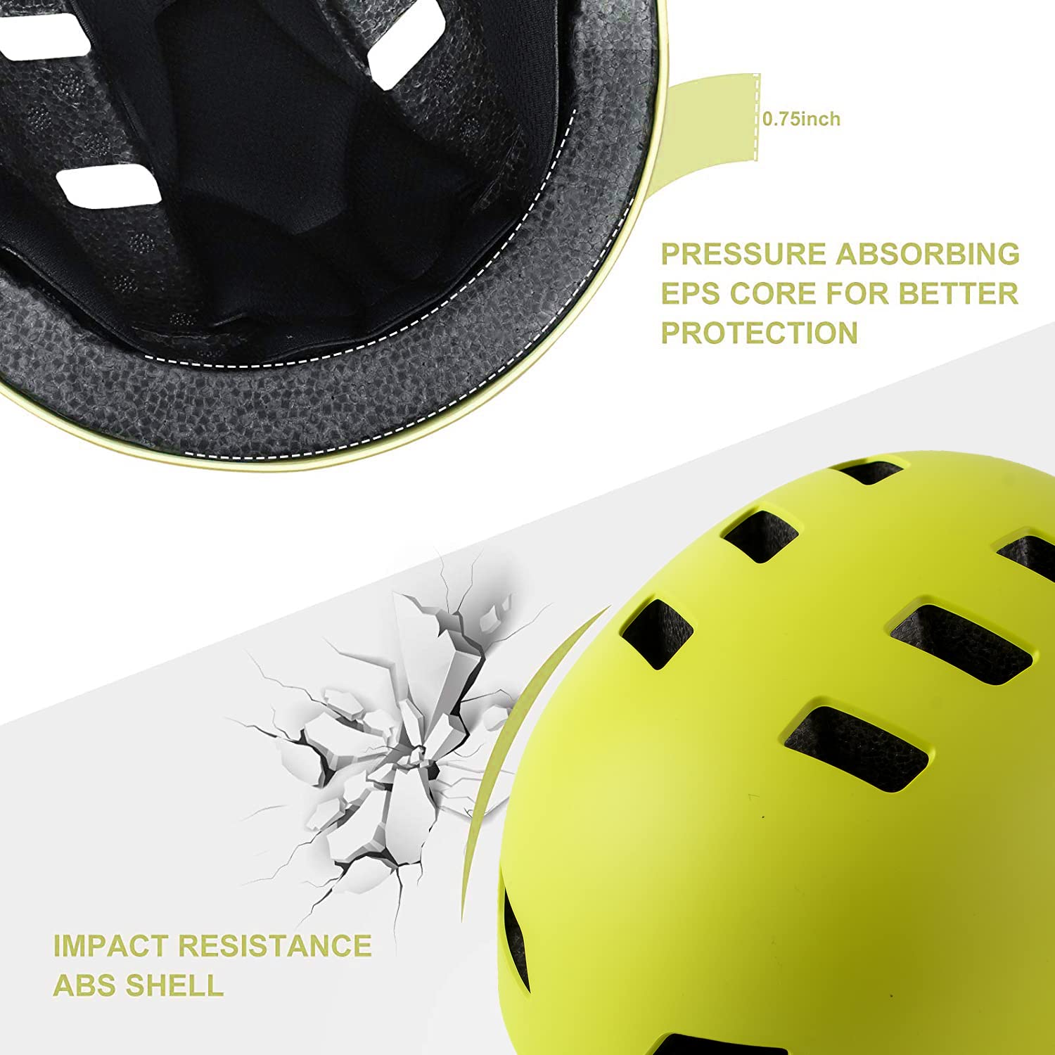 Rongbenyuan Skateboard Bike Helmet,Multi-Sport for Scooter Skating Rollerblading Cycling,Adjustable 3 Sizes for Adult,Youth & Kids