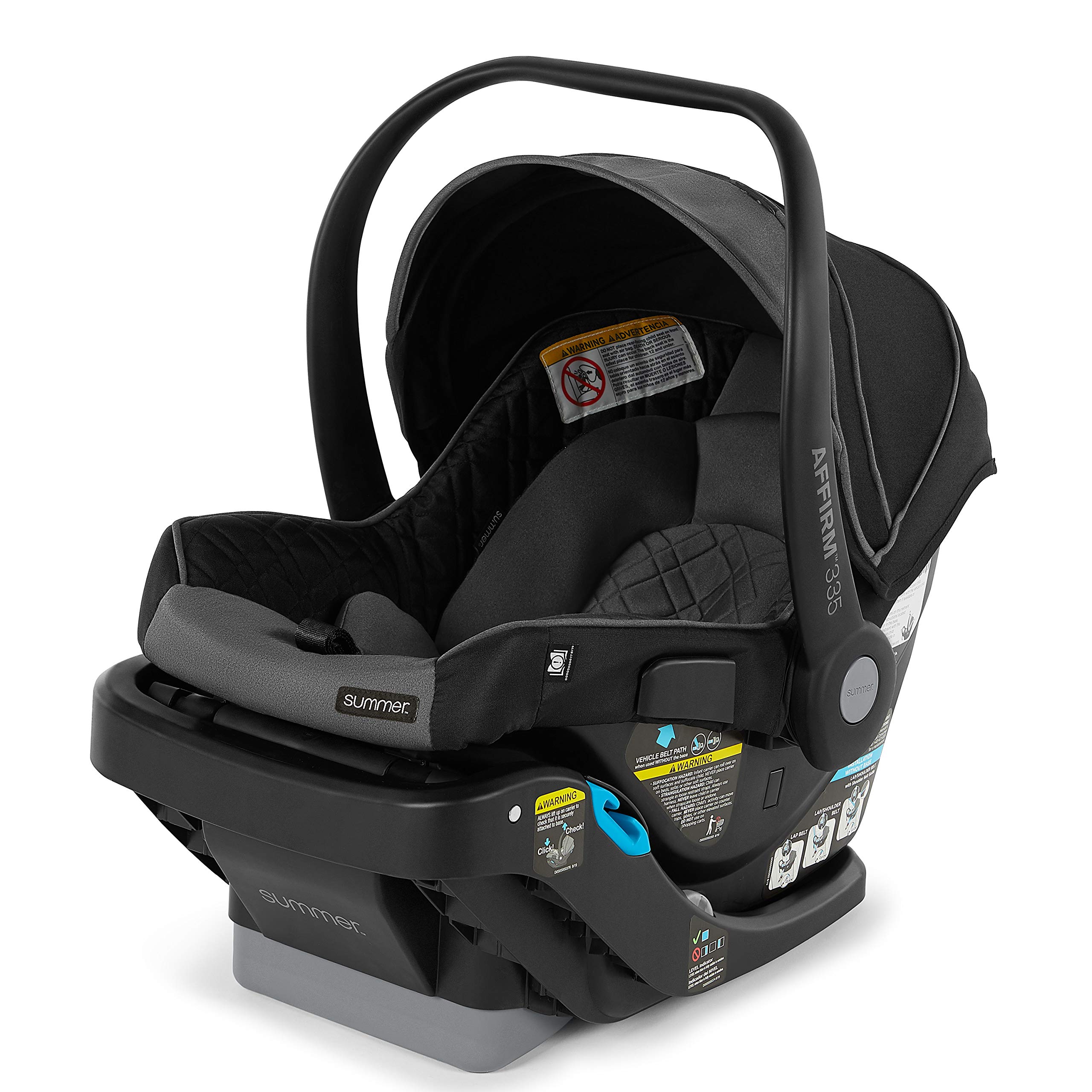 Summer 3Dpac CS Compact Fold Stroller with The Affirm 335 DLX Rear-Facing Infant Car Seat (Slate Gray) and Affirm 335 Infant Car Seat Adapters