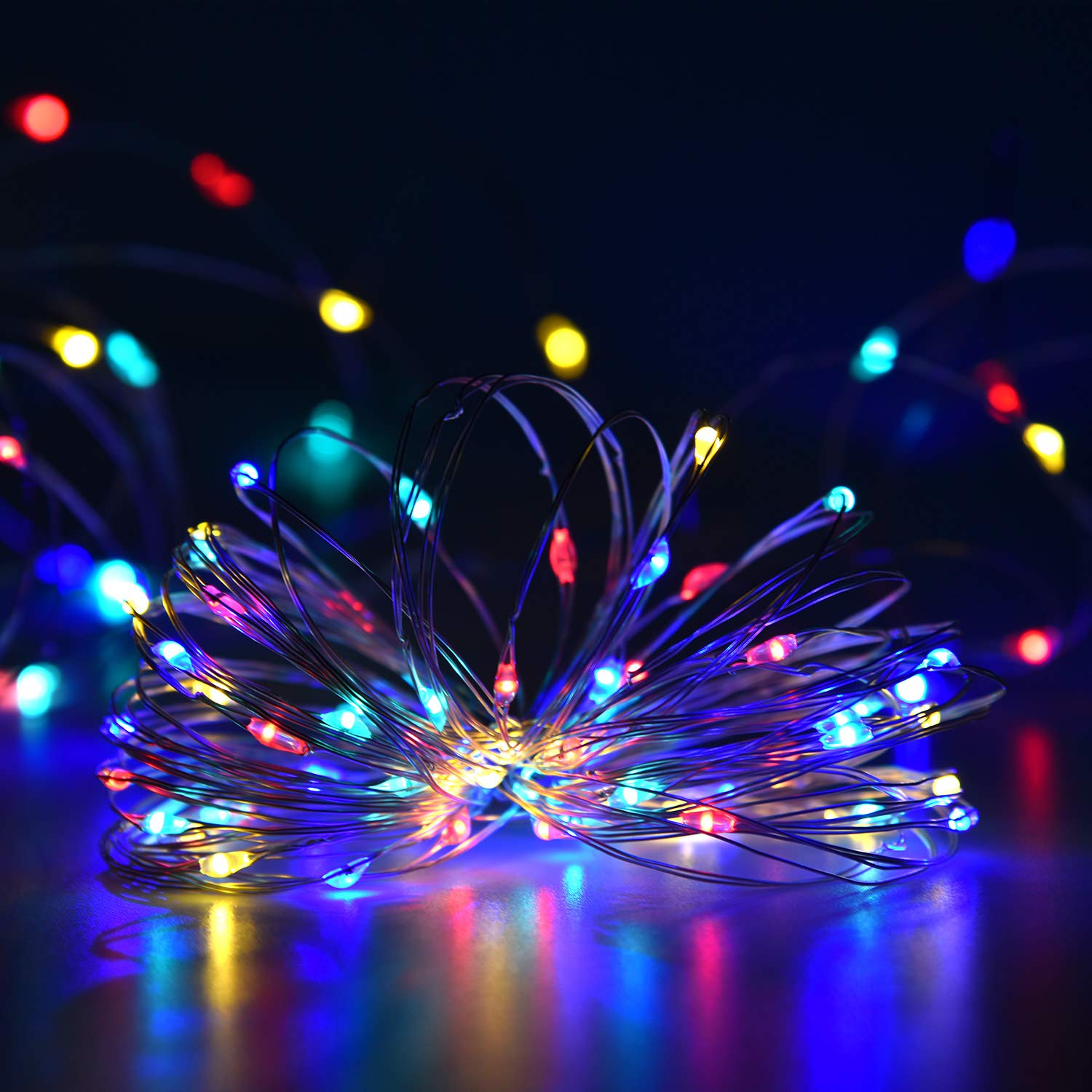 SPRKLINLIN 2 Pack 100 LED Solar Powered String Lights, Outdoor Waterproof Copper Wire 8 Modes Fairy Lights for Garden, Patio, Party, Christmas, Home (Multicolor)