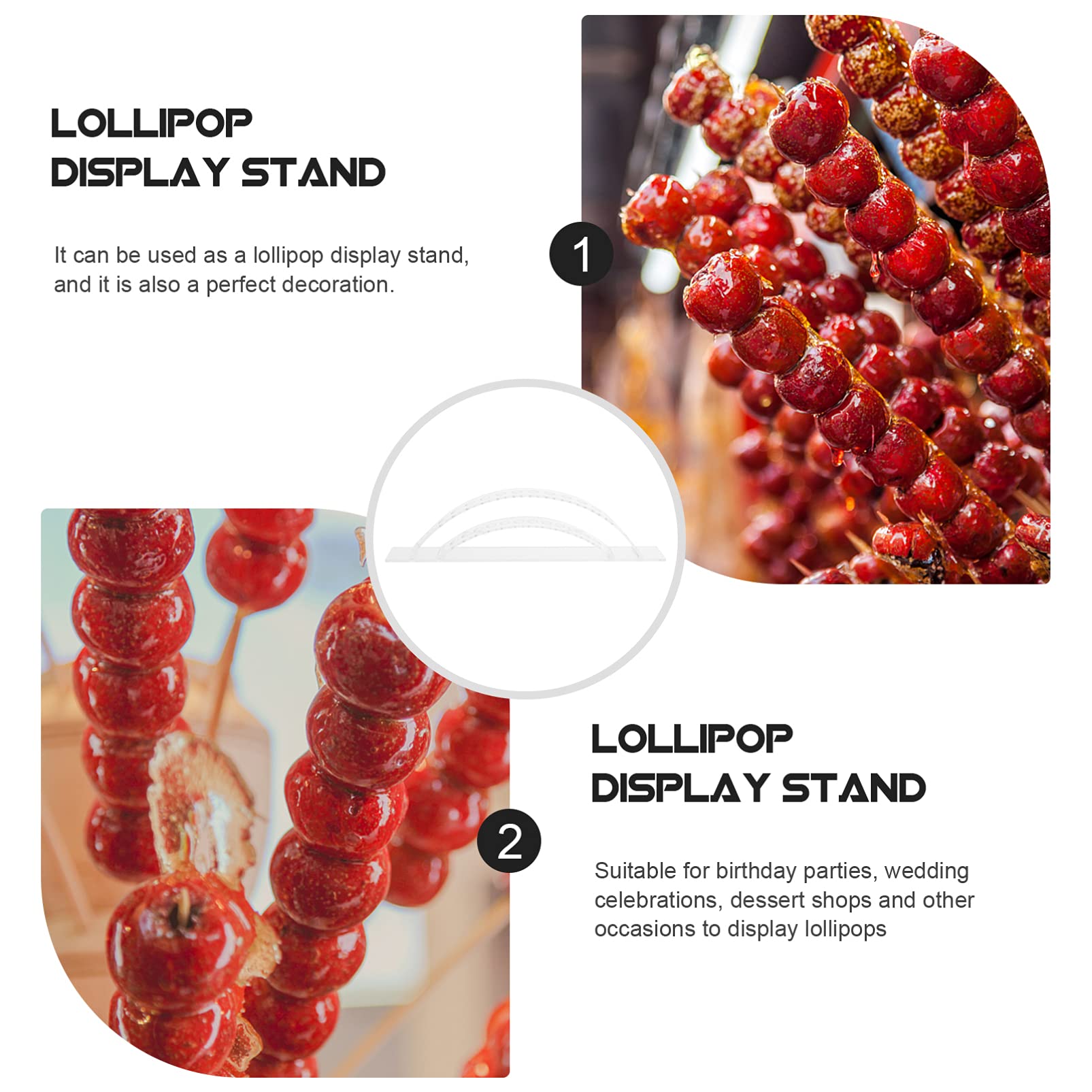 Yardwe Lollipop Display Stand Acrylic Lollipop Holder Arch Cake Pop Stand Candy Table Display for Weddings Baby Showers Birthday Party Halloween Christmas Transparent