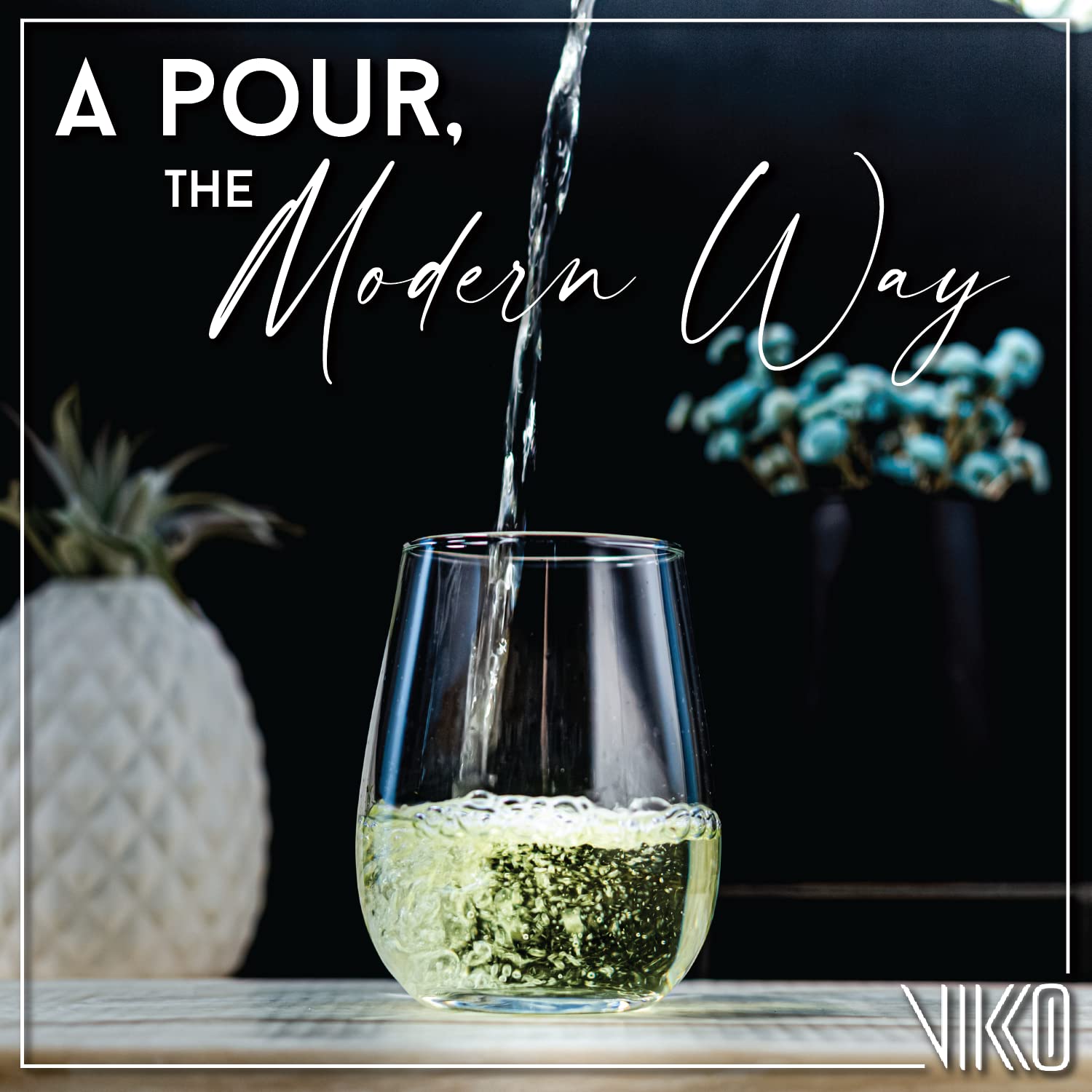 Vikko 12.25 Ounce Stemless Wine Glasses | – Dishwasher Safe – For Parties, Weddings, and Everyday – Great Gift Idea – Set of Six Stemless Wine Glass Tumblers