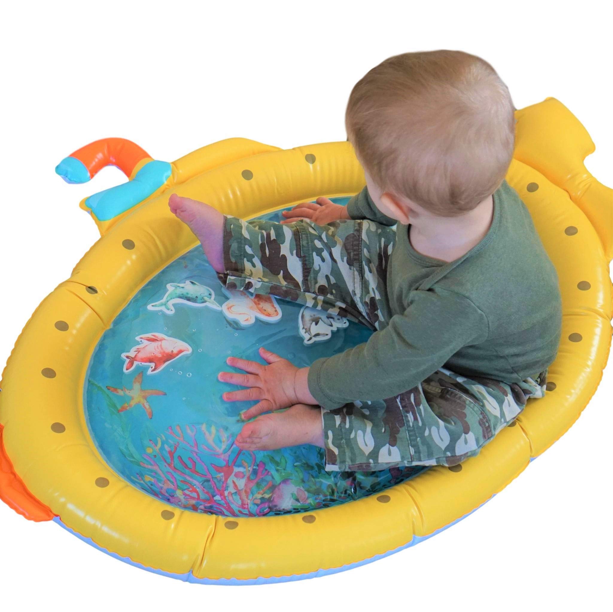 SENSORY4U Inflatable Tummy Time Baby Water Mat Submarine for Infants & Toddlers Play Mat Toy Activity Center