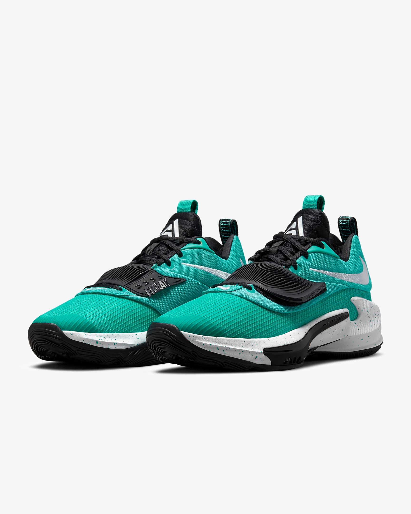 Nike Zoom Freak 3 Mens Basketball Shoes Clear Jade/White-Black Size 9.5